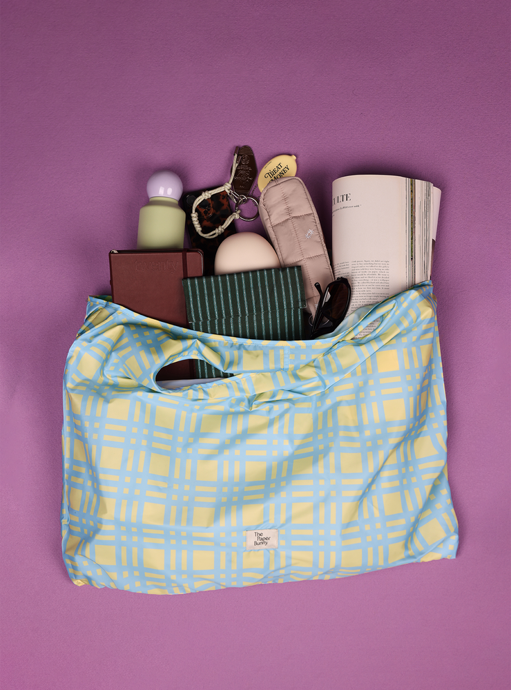 Large Reusable Tote (Checkered Beach) – The Paper Bunny