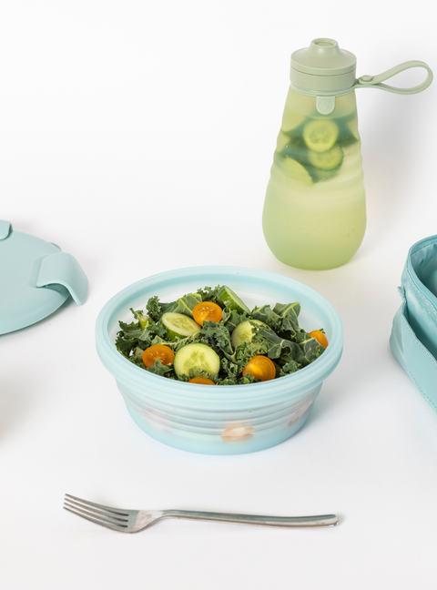 Stojo Collapsible Bowl (Translucent Aquamarine) – The Paper Bunny